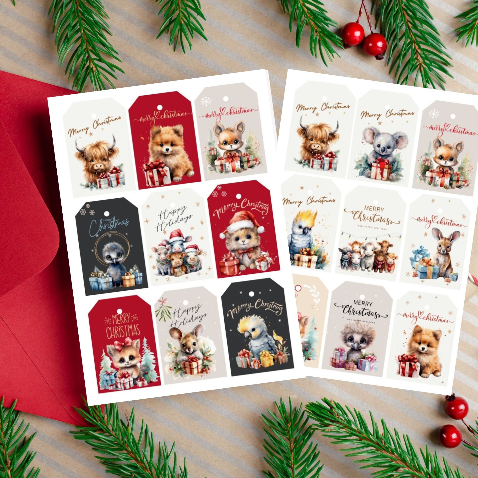 18 Baby Animal Printable Gift Tags Christmas Gift Tags Holiday - Etsy