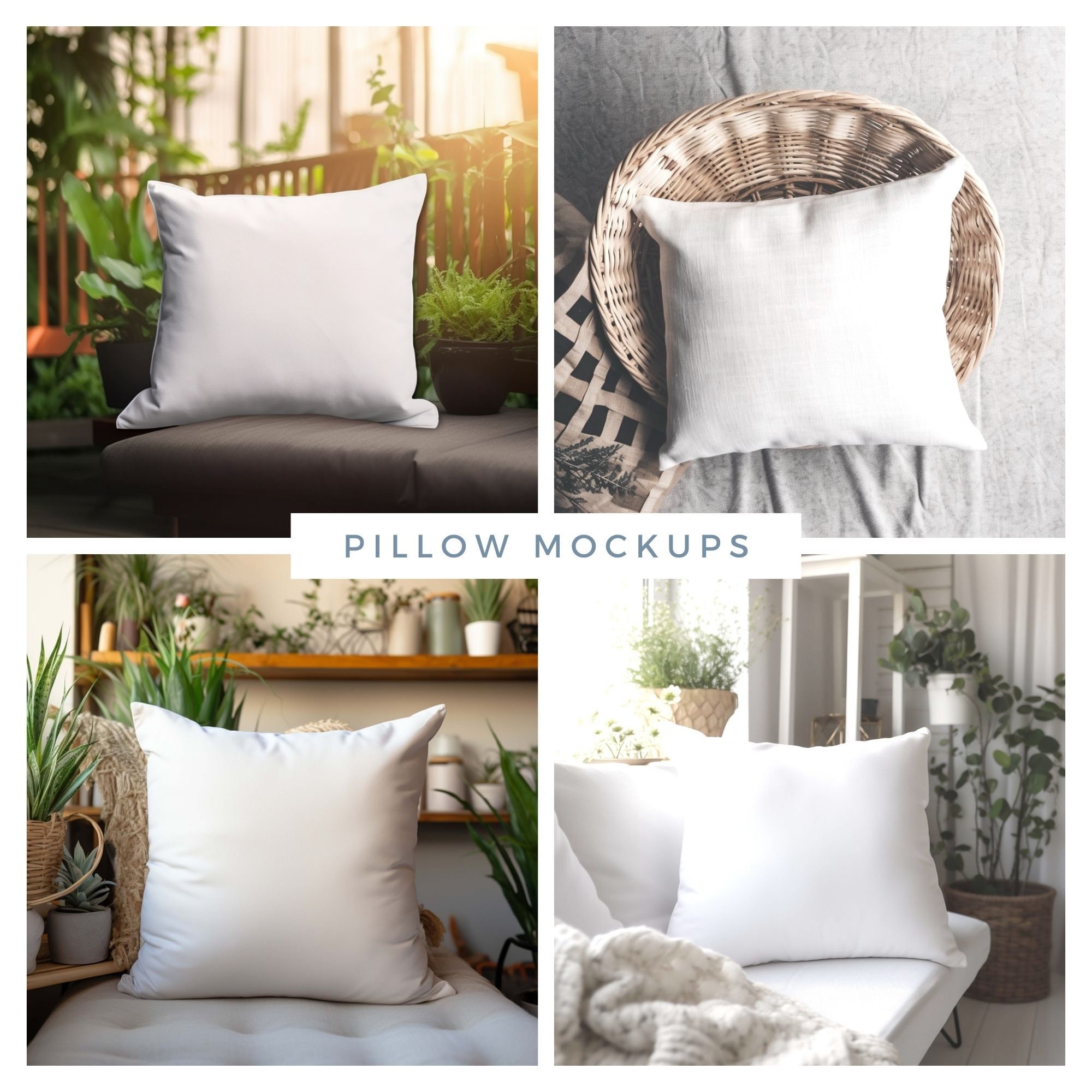 10 Pillow Mockups Bundle Mockup Designs Square Pillow Bundle Mock-up ...