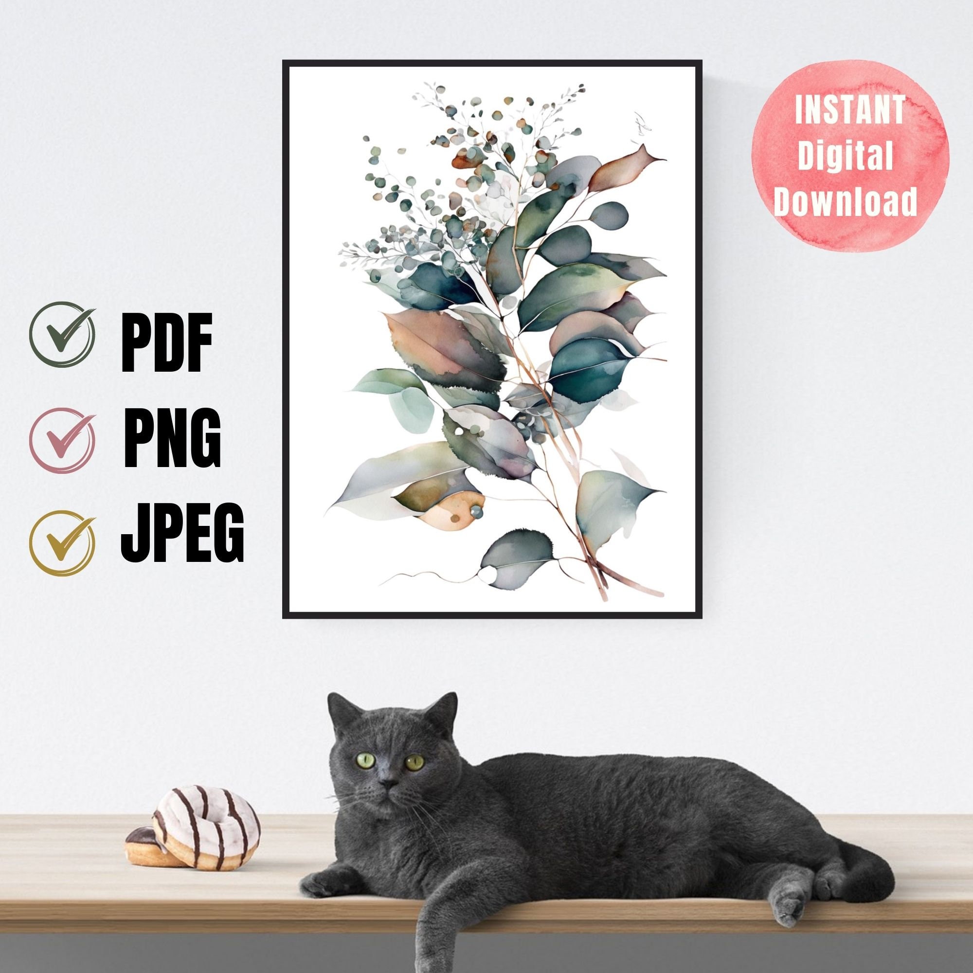 Native Flower Printable Eucalyptus Australia Natives Digital Print ...