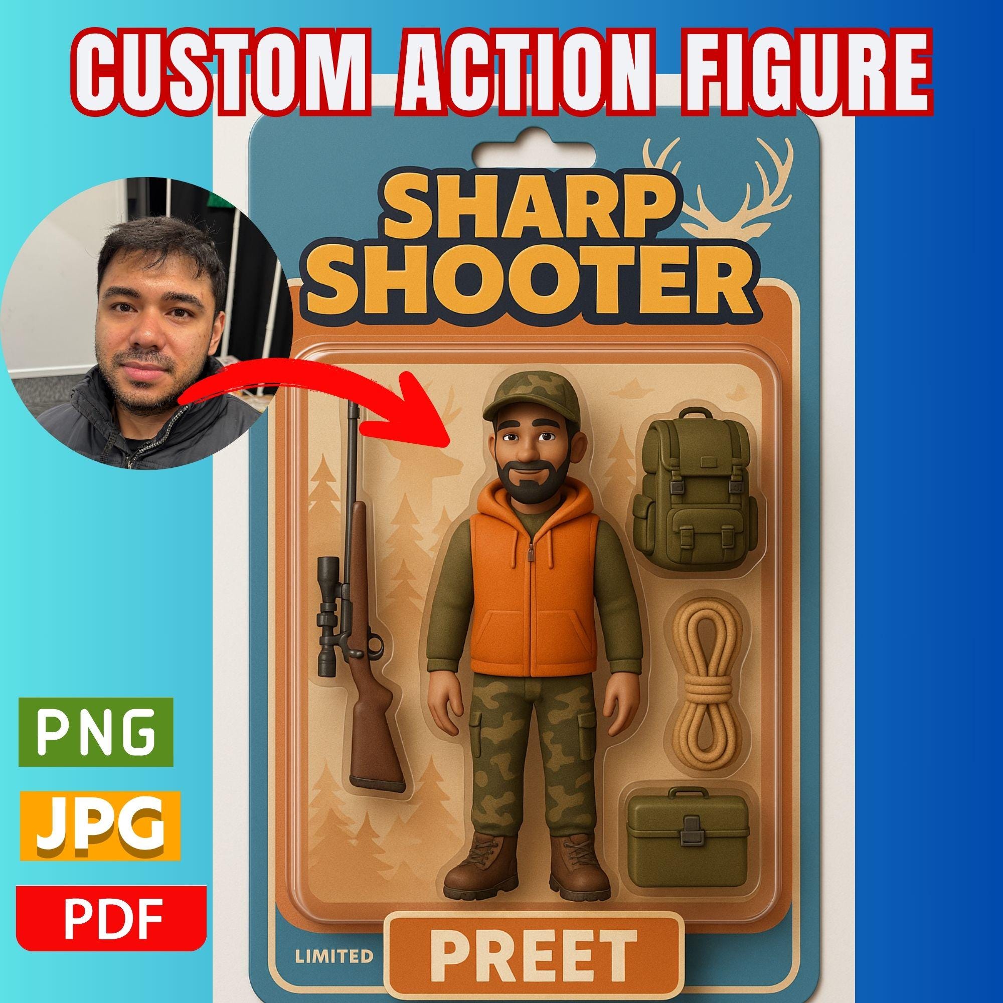 Custom Action Figure Digital File Personalized Action Figure PNG Action ...