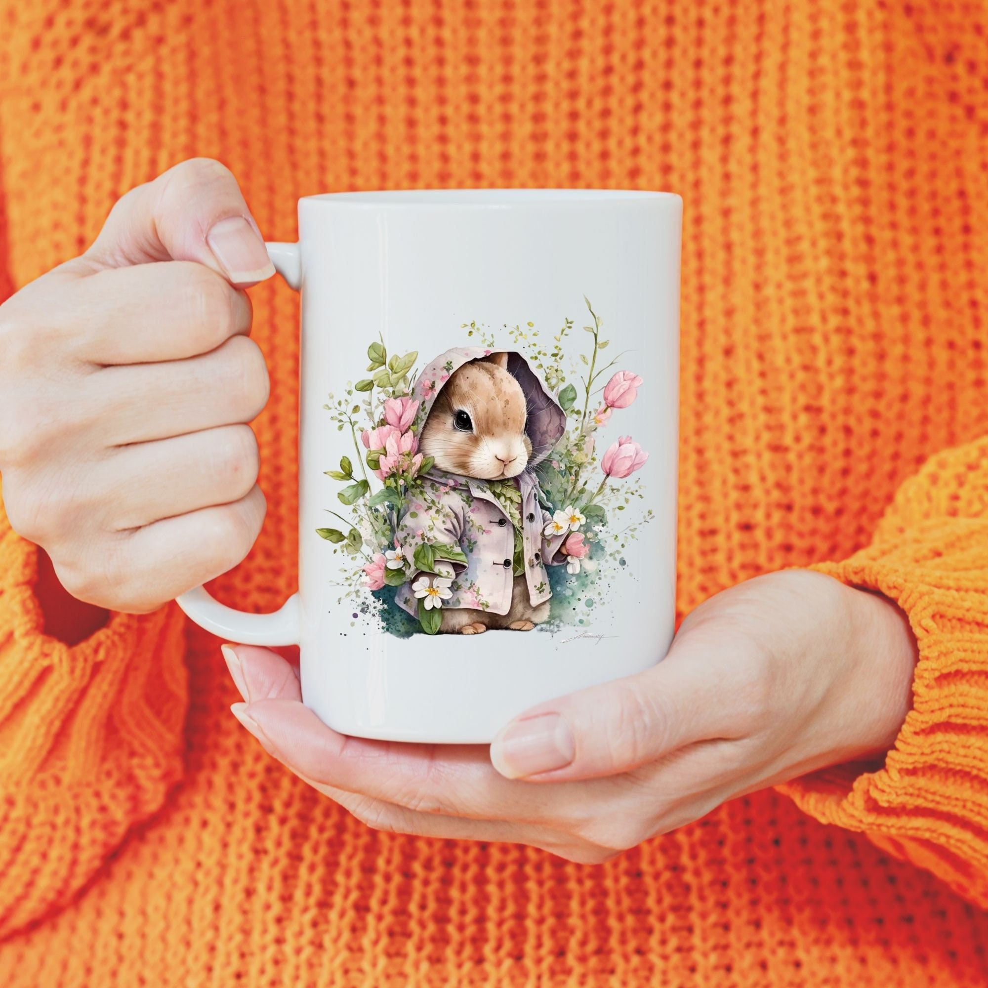 Watercolour Bunny Clipart Cute Bunny Rabbit Designs Nursery - Etsy