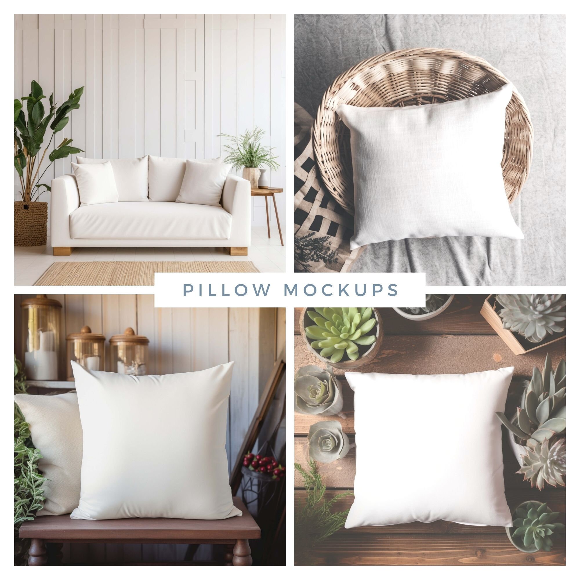 10 Pillow Mockups Bundle Mockup Designs Square Pillow Bundle Mock-up ...