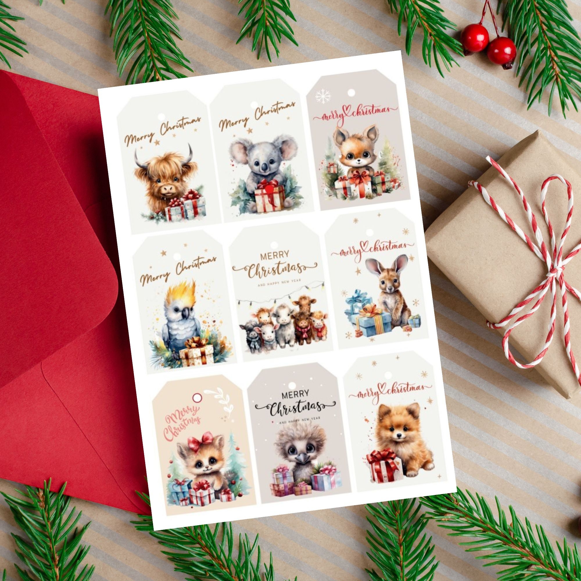 18 Baby Animal Printable Gift Tags Christmas Gift Tags Holiday - Etsy