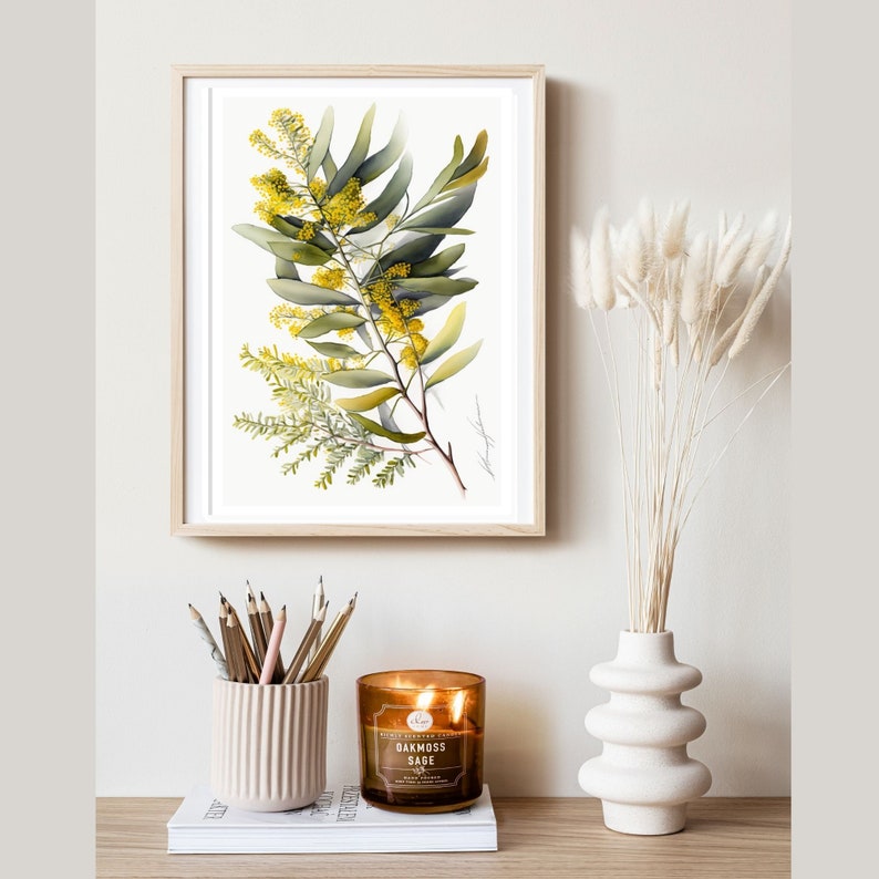 Abstract Wattle Flower Digital Print Wall Art Instant Download for Home ...