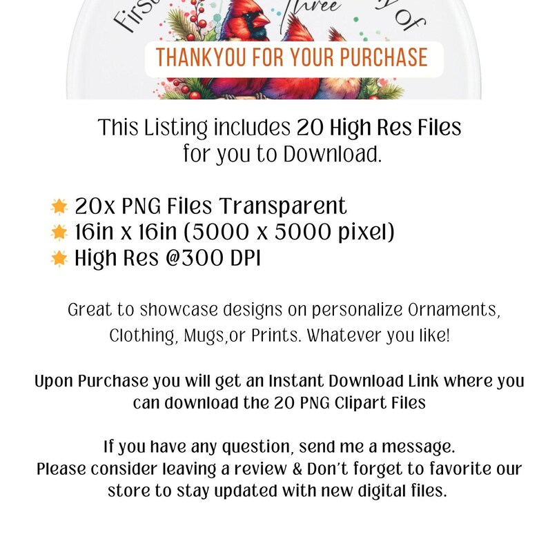 20 Christmas PNG Cardinal Bundle Digital Clipart Red Cardinals, Robins ...