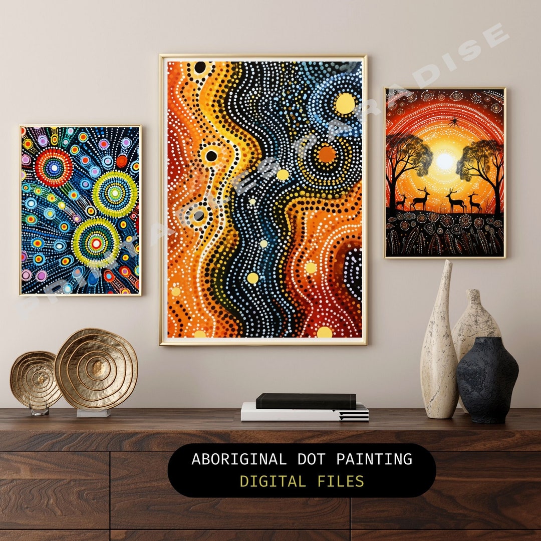 Aboriginal Wall Art Printables Dot Paintings -16 Aboriginal Clipart and ...