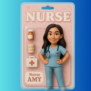 Custom Nurse Action Figure Portrait: Personalized Digital Art (PNG JPG ...