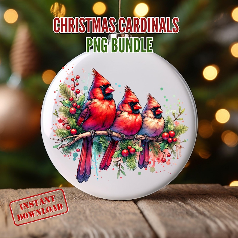 20 Christmas PNG Cardinal Bundle Digital Clipart Red Cardinals, Robins ...