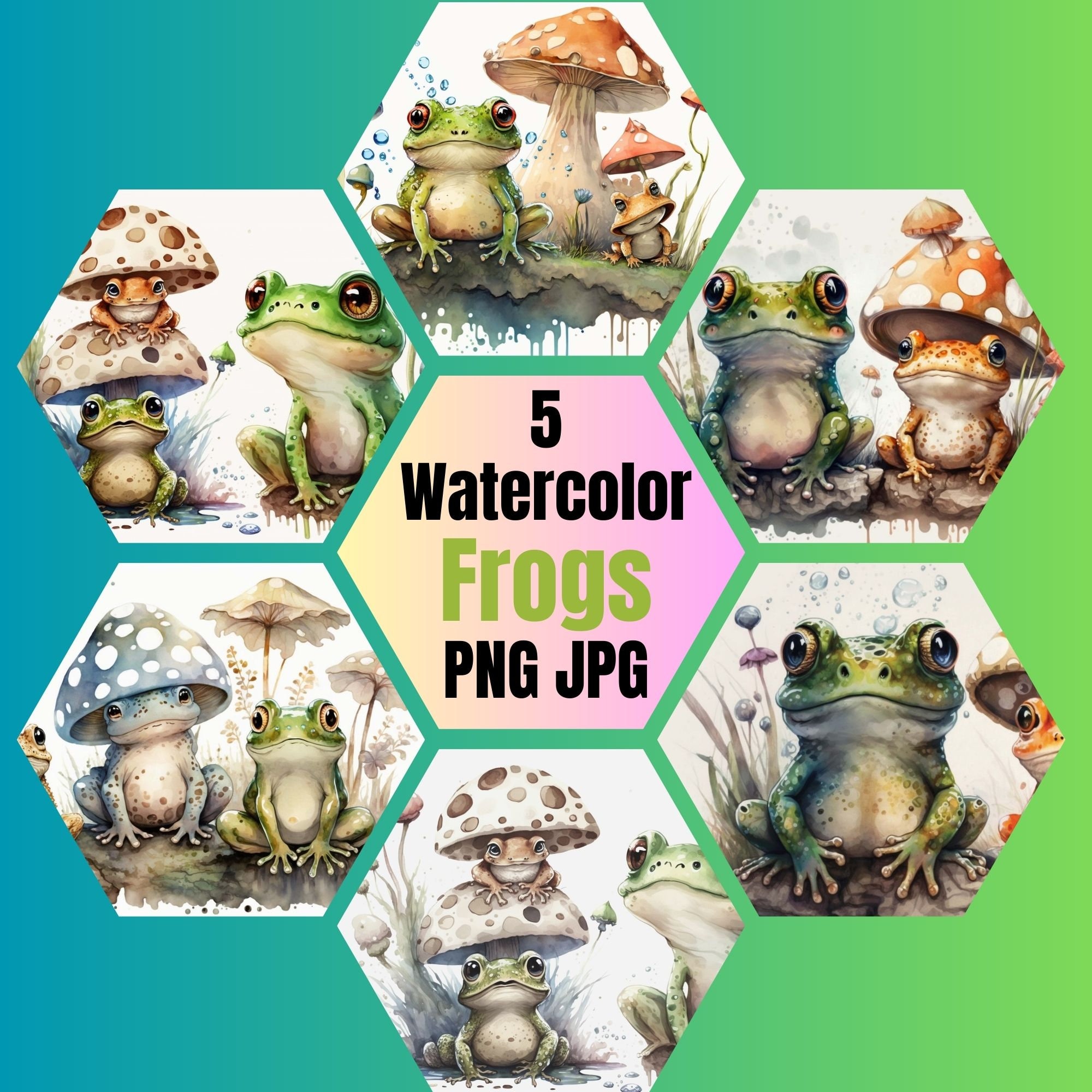 Watercolor Frogs Clipart PNG Frog and Toad Clipart Frog Designs Cute ...