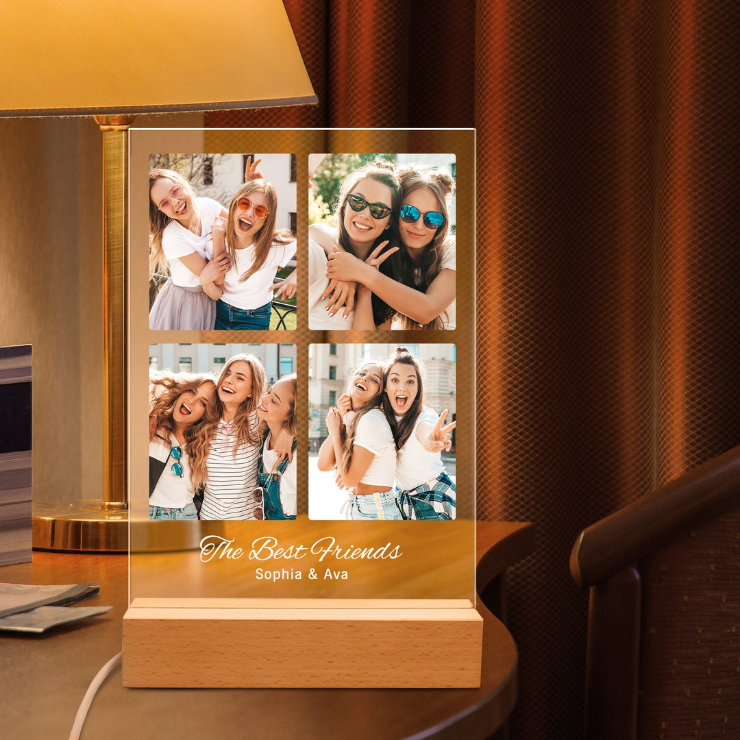Personalized Acrylic Plaque With Four Photos, Custom Text Picture ...