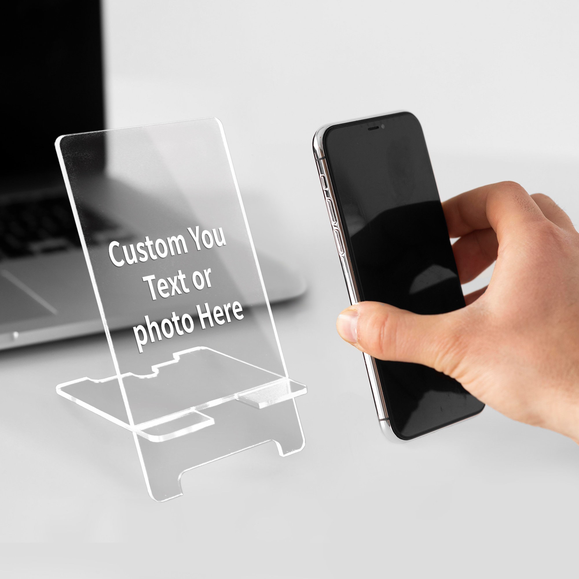 Personalized Desktop Anti-slip Acrylic Phone Holder, Custom Picture ...