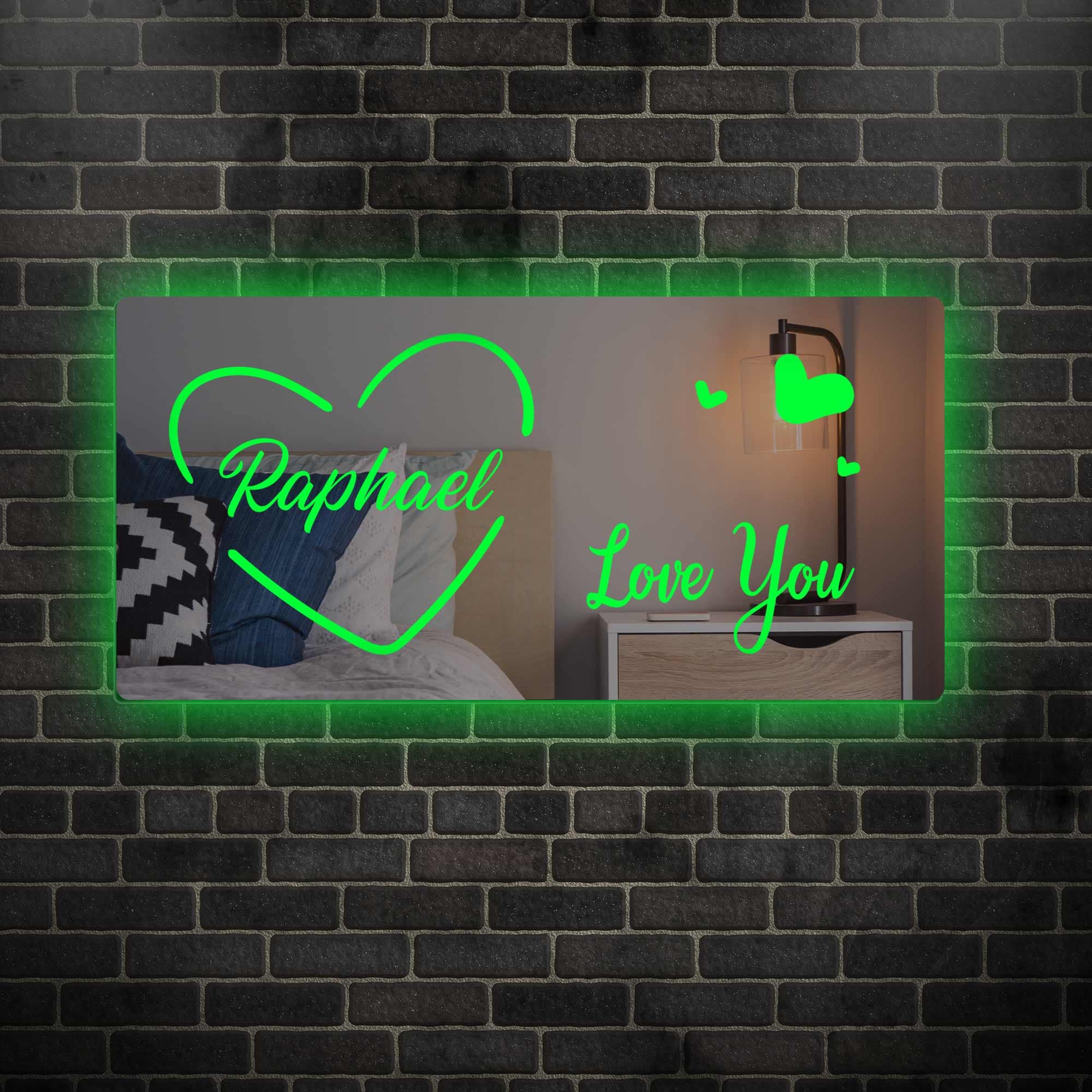 Personalized Mirror Light With Name, Love You Mirror Sign for Her ...