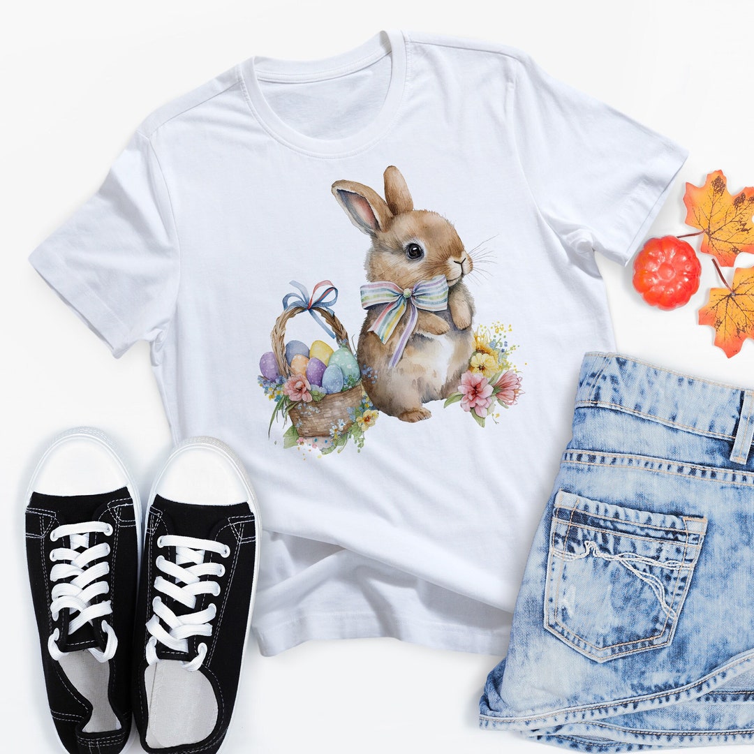 Bunny Easter Day Shirt, Happy Easter Unisex Shirts, Funny Plus Size ...