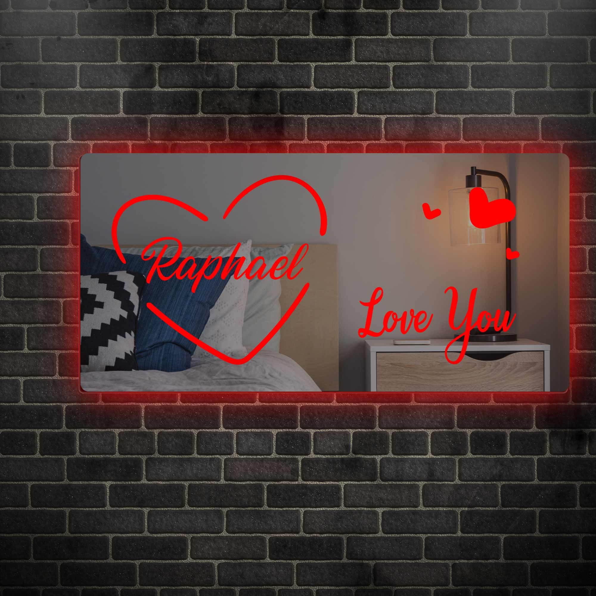 Personalized Mirror Light With Name, Love You Mirror Sign for Her ...