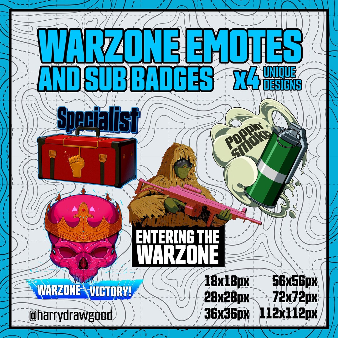 Custom Warzone Emotes & Sub Badges: Twitch, Discord, Youtube - Etsy