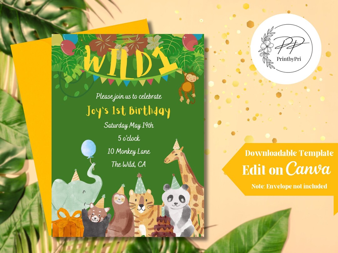 Wild One Birthday Invitation | Instant Download | Editable | - Etsy