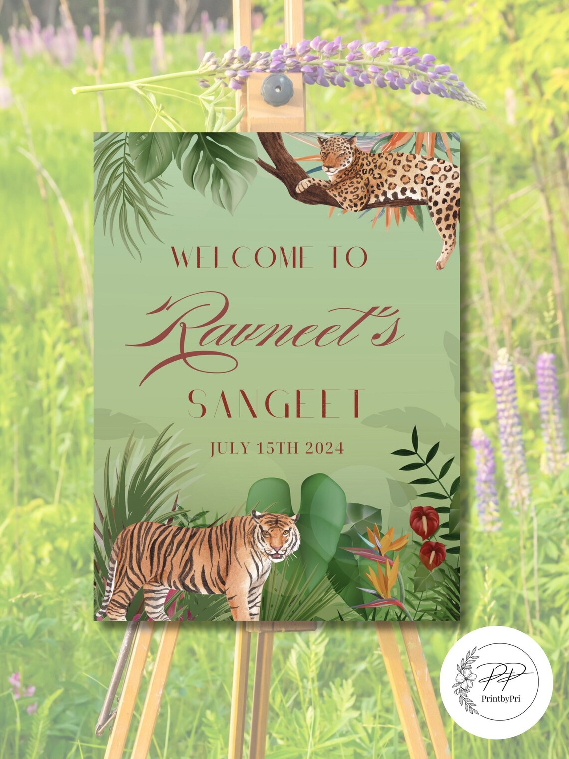 Jungle Themed Sangeet Welcome Sign | Indian Wedding | High Resolution ...