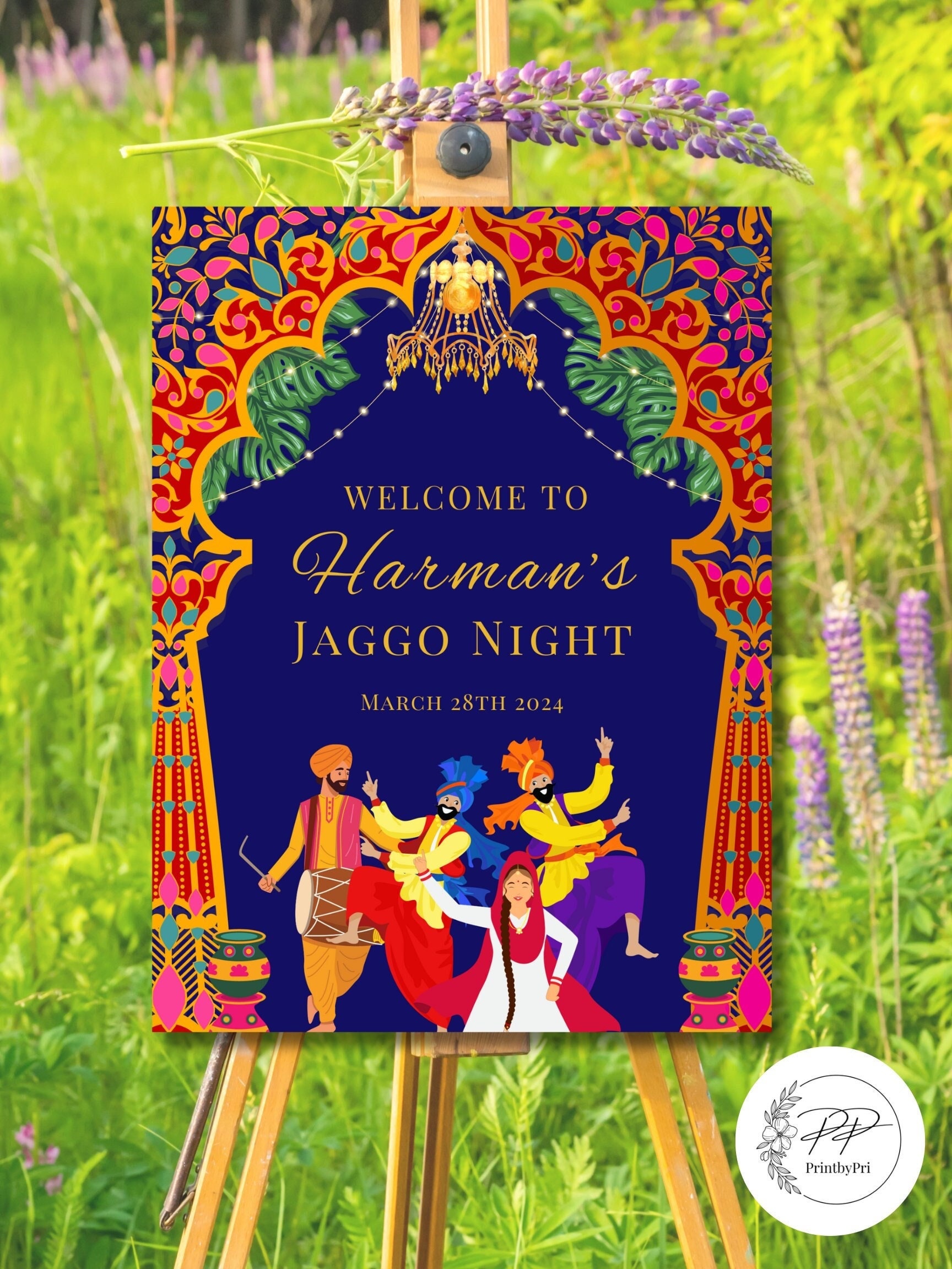 Jaggo Night Welcome Sign Indian Wedding High Resolution - Etsy
