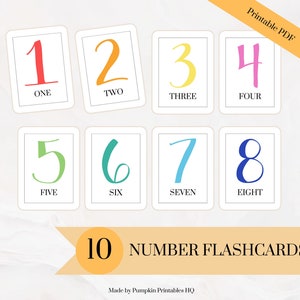Number Flashcards 1-10 Montessori Flashcards Pre-school Counting Cards ...