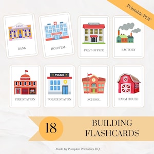 Flashcards Building Montessori Flashcards for Children Pre-school Cards ...