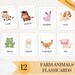 Flashcards Farm Animals Cards for Kids Montessori Flashcards for ...