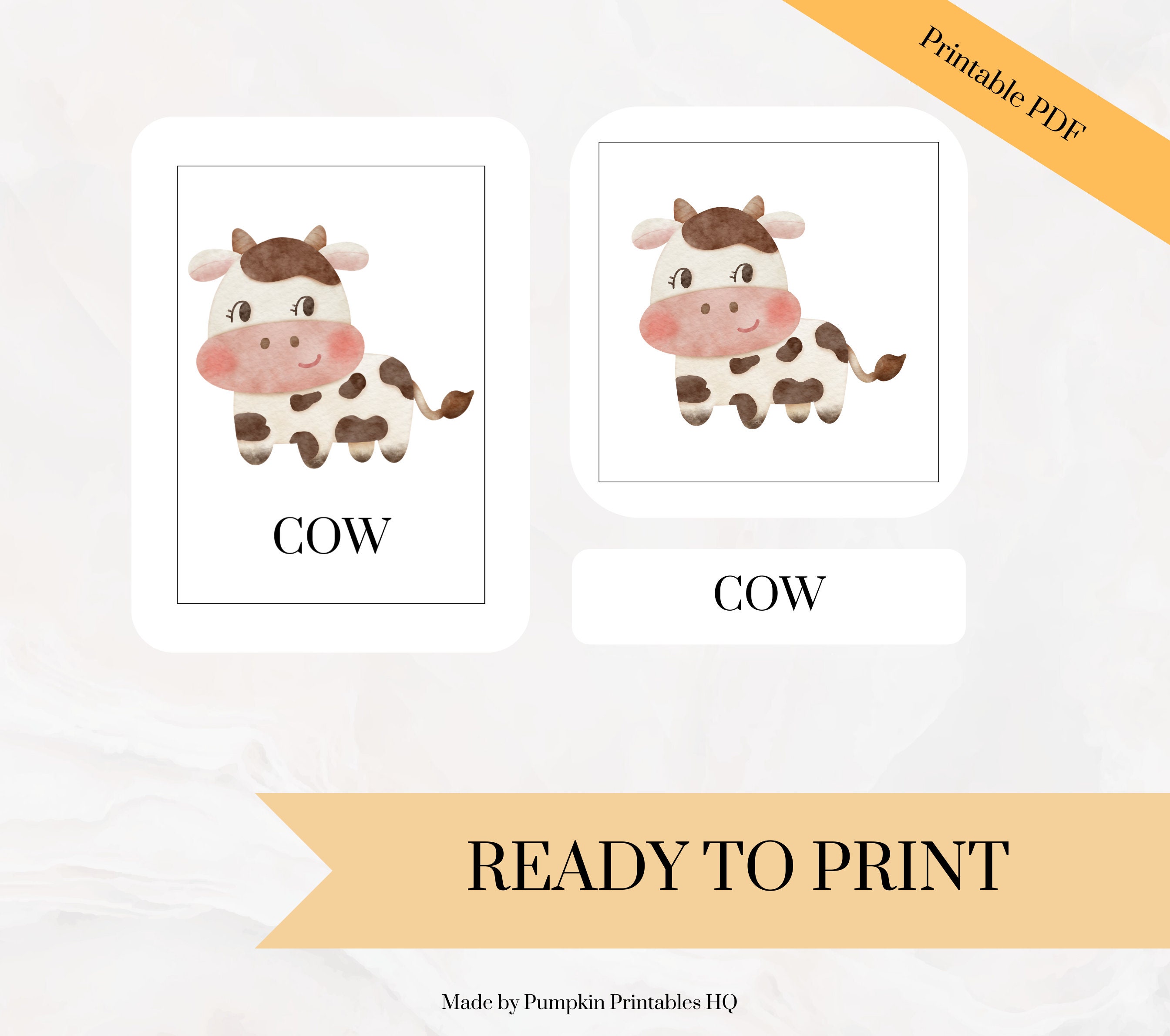 Flashcards Farm Animals Cards for Kids Montessori Flashcards for ...