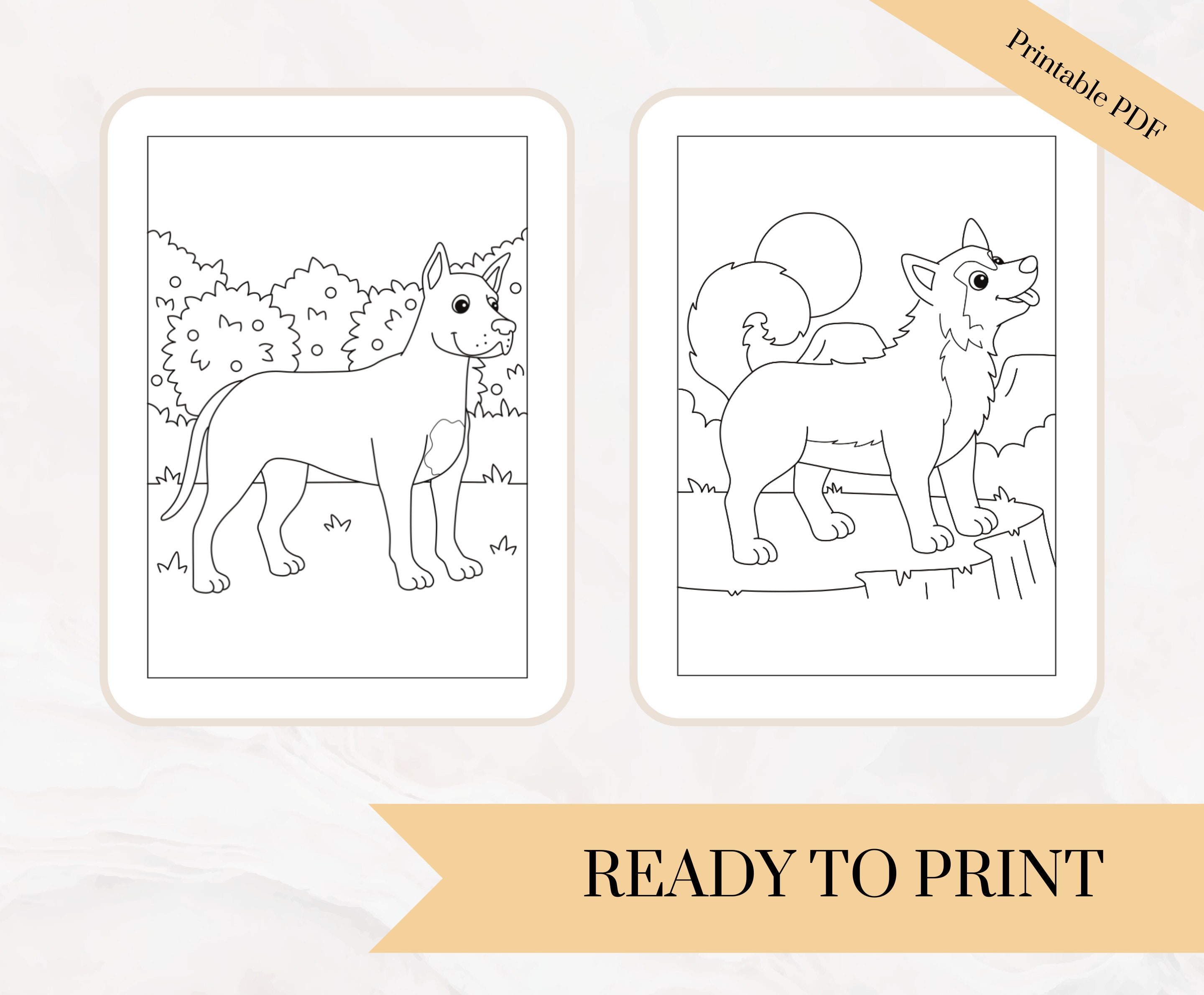 Coloring Book Dogs Color Pages for Toddlers Puppy Coloring Book Dog ...