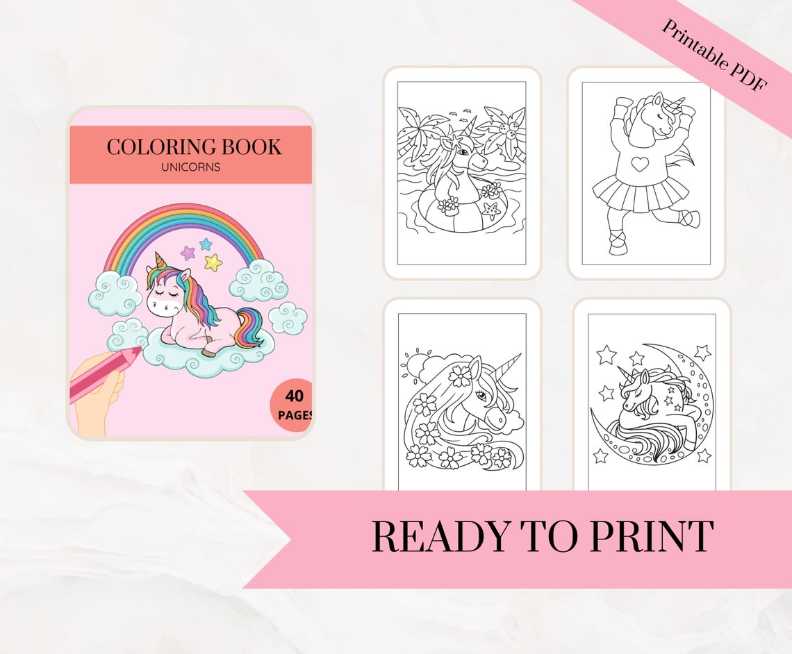Coloring Book Unicorns Color Pages for Girls Unicorn Coloring Book With ...