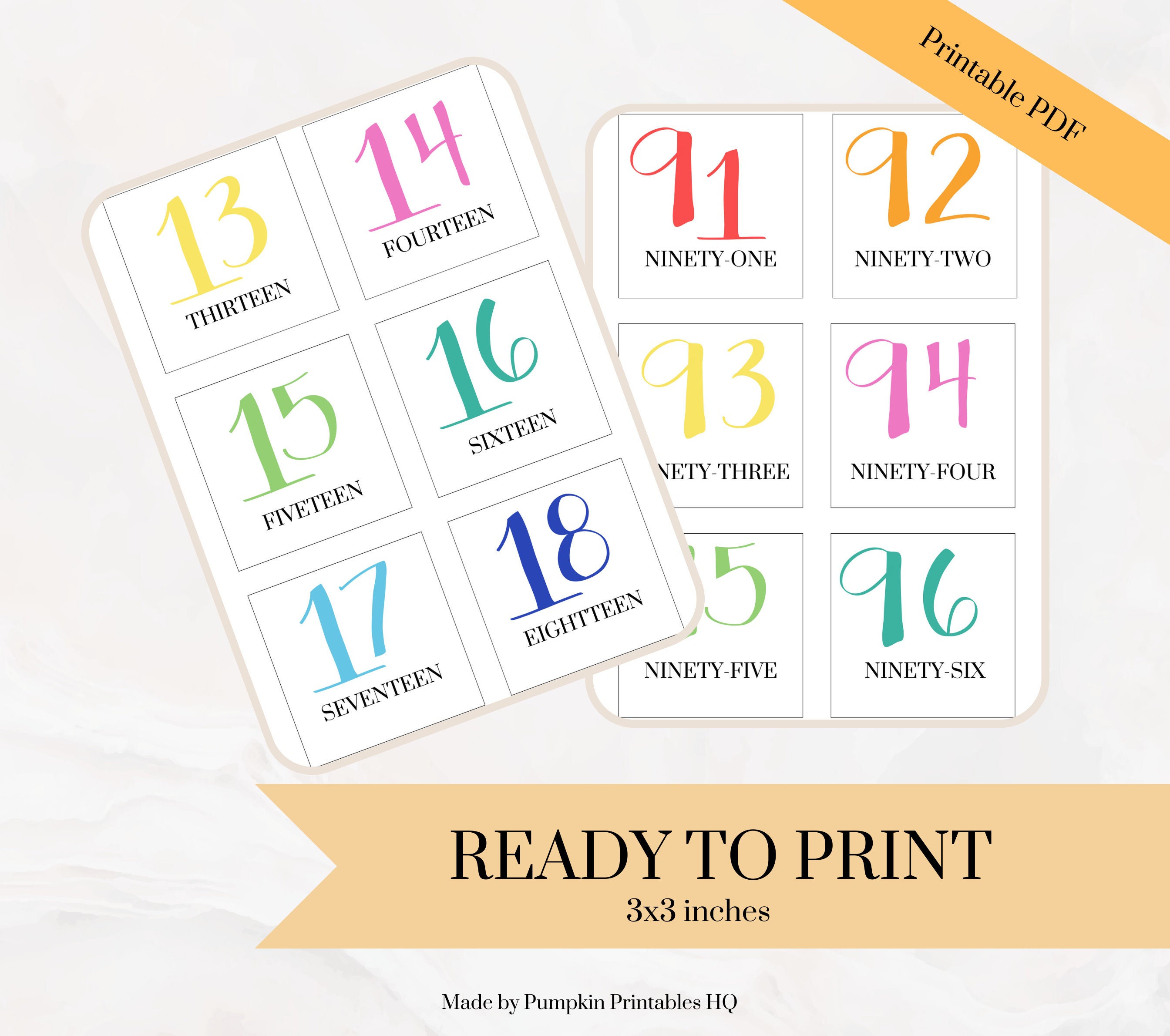 Flashcards Numbers 1-100 Learning Numbers Montessori Flashcards Pre ...