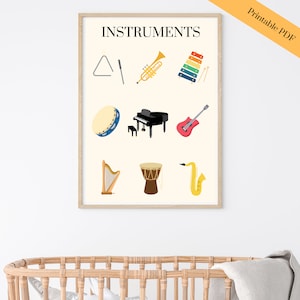 Poster Music Instruments for Children Montessori Poster Learning ...