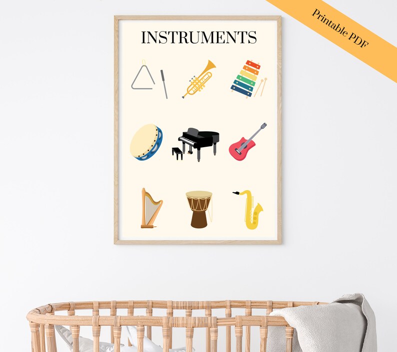 Poster Music Instruments for Children Montessori Poster Learning ...