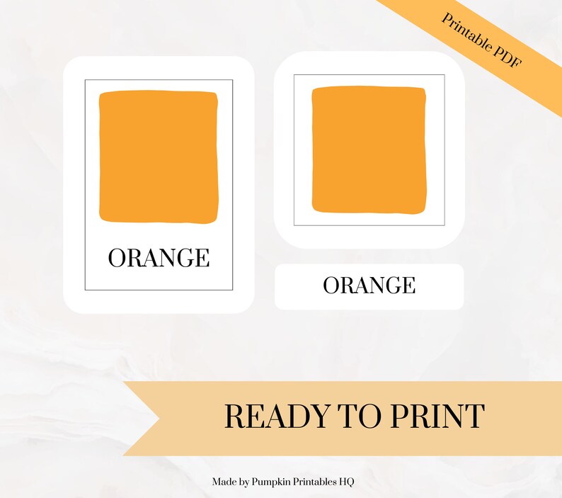 Flashcards Colors for Teaching Montessori Flashcards Pre-school Cards ...