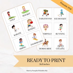 Poster Sports Flashcards Sports Educational Poster Montessori Sport ...