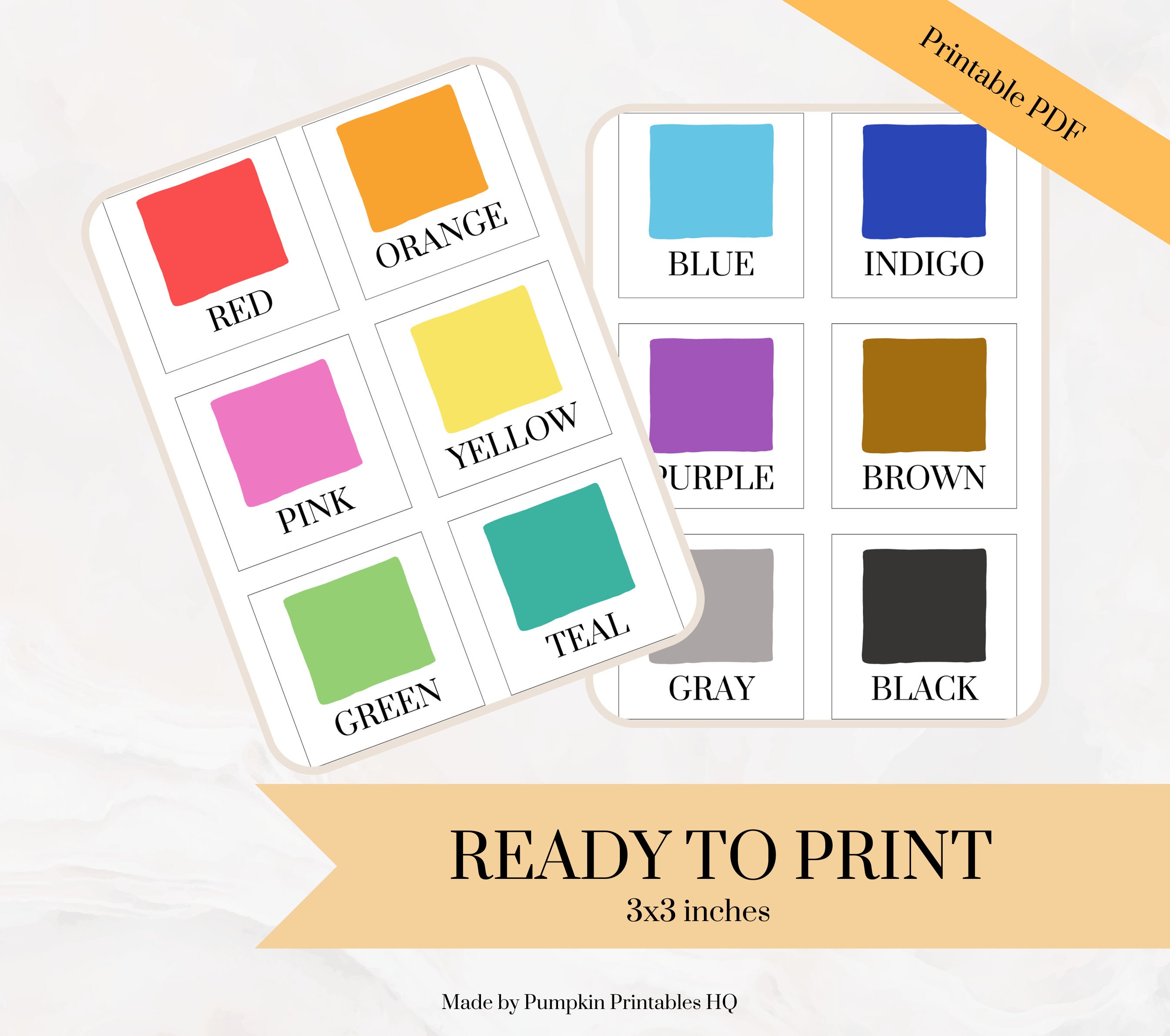 Colors Flashcards, Colours Flashcards, Colors Flash Cards, Montessori ...