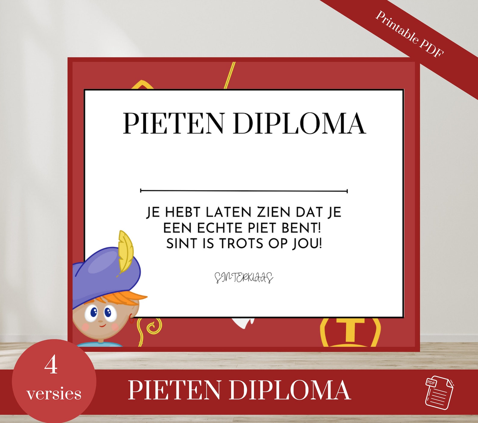 Pieten Diploma Sinterklaas Diploma Voor Kinderen Sinterklaasavond ...
