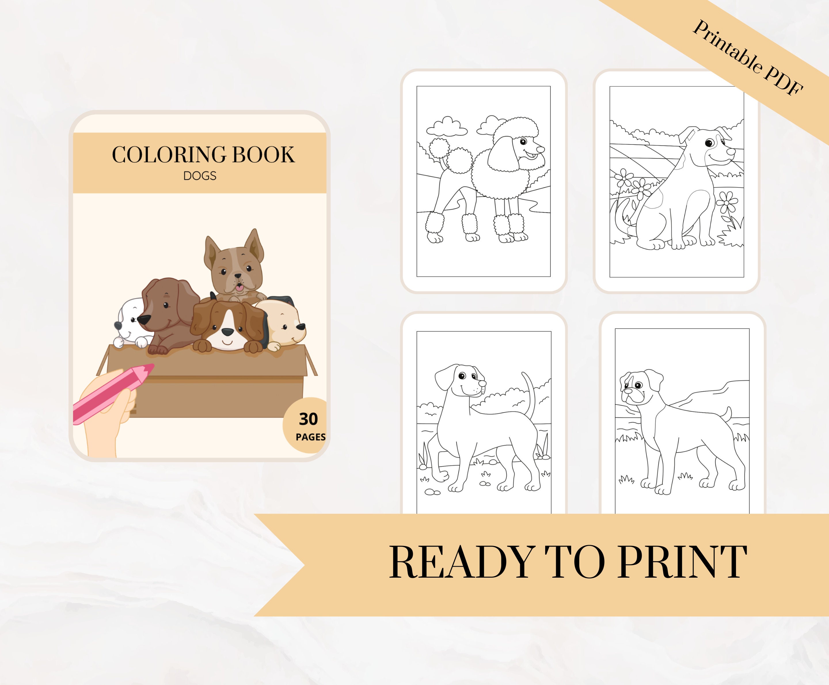 Coloring Book Dogs Color Pages for Toddlers Puppy Coloring Book Dog ...