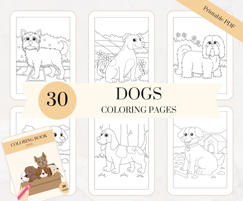 Coloring Book Dogs Color Pages for Toddlers Puppy Coloring Book Dog ...