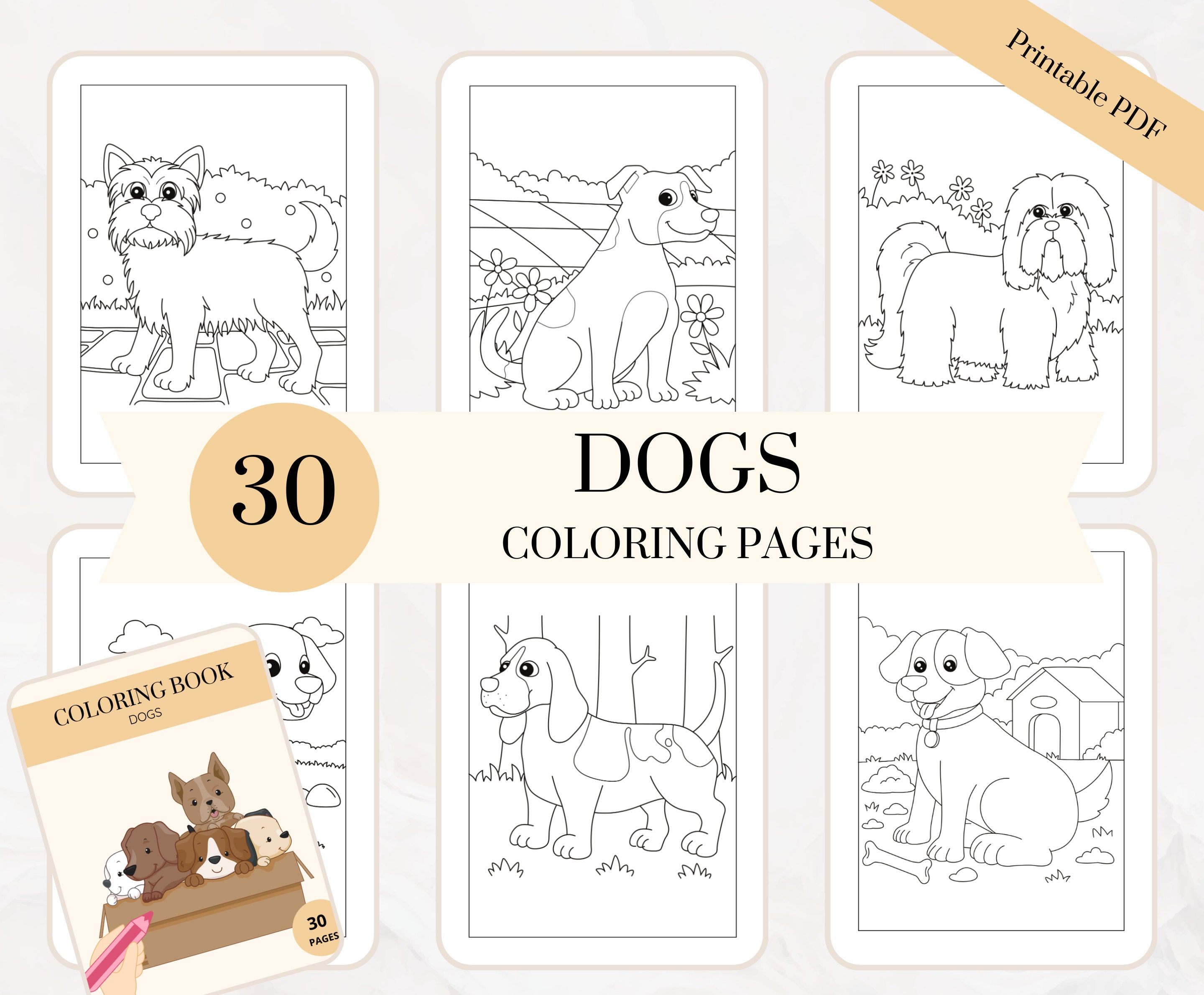 Coloring Book Dogs Color Pages for Toddlers Puppy Coloring Book Dog ...