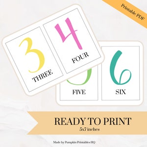 Number Flashcards 1-10 Montessori Flashcards Pre-school Counting Cards ...