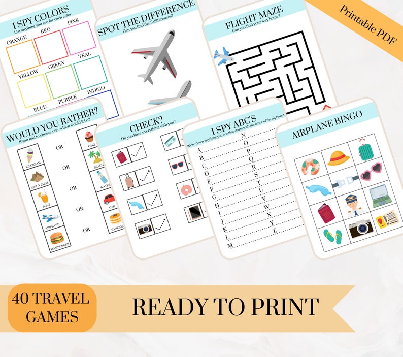 Activities for Kids on an Airplane Activity Book for Children Travel ...