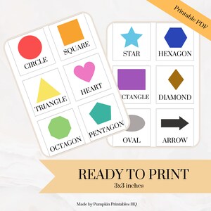 Flashcards Shapes for Kids Montessori Flashcards to Learn Shapes Pre ...