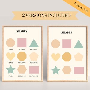 Poster Shapes Neutral Colors Educational Poster for Children Montessori ...