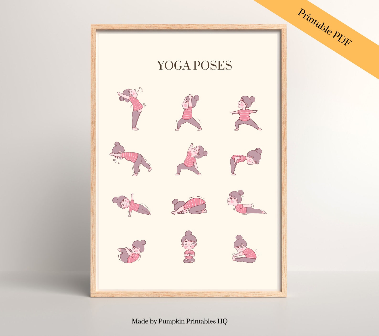 Poster Yoga Poses for Children Montessori Poster Learning Yoga ...
