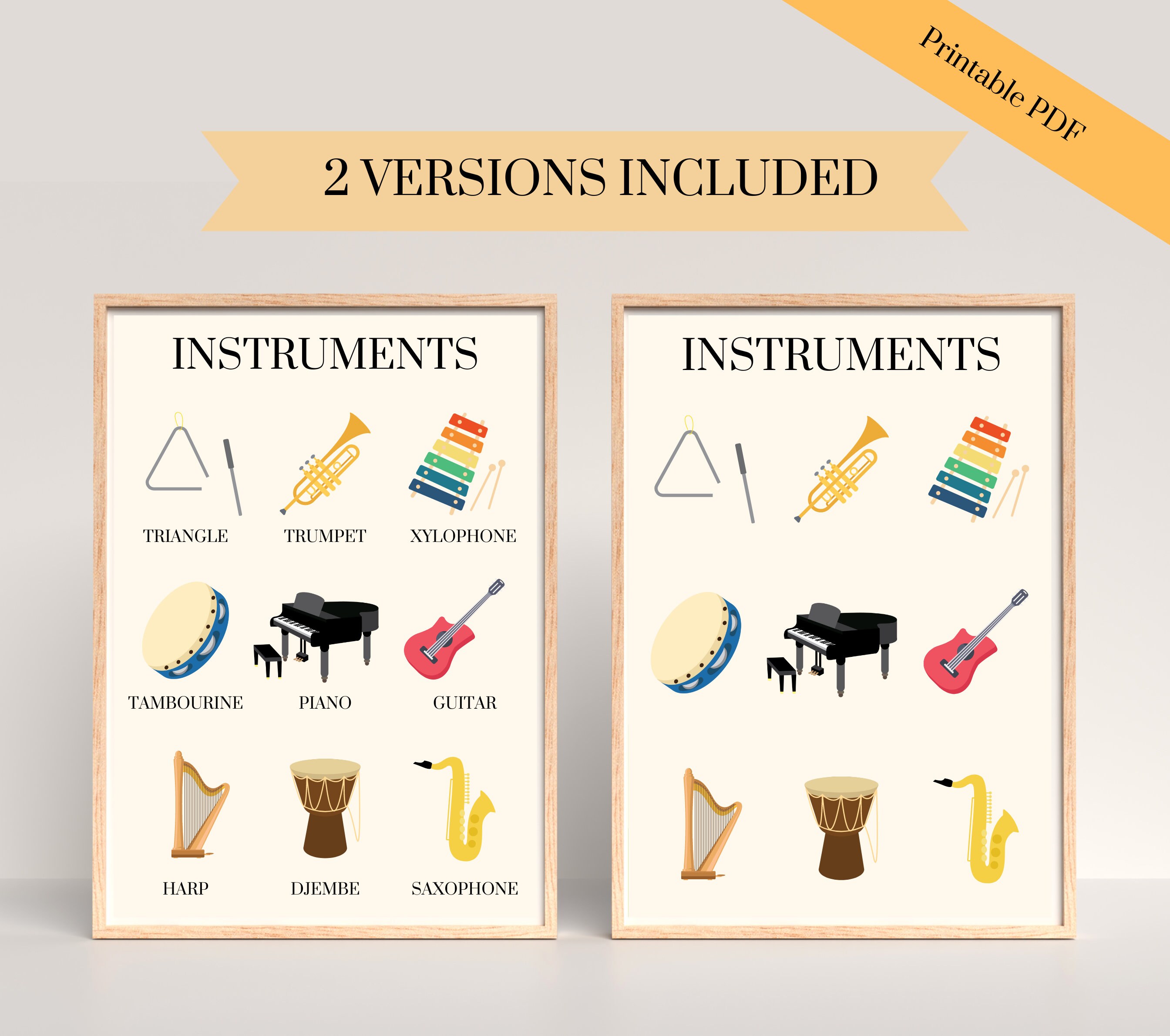 Poster Music Instruments for Children Montessori Poster Learning ...