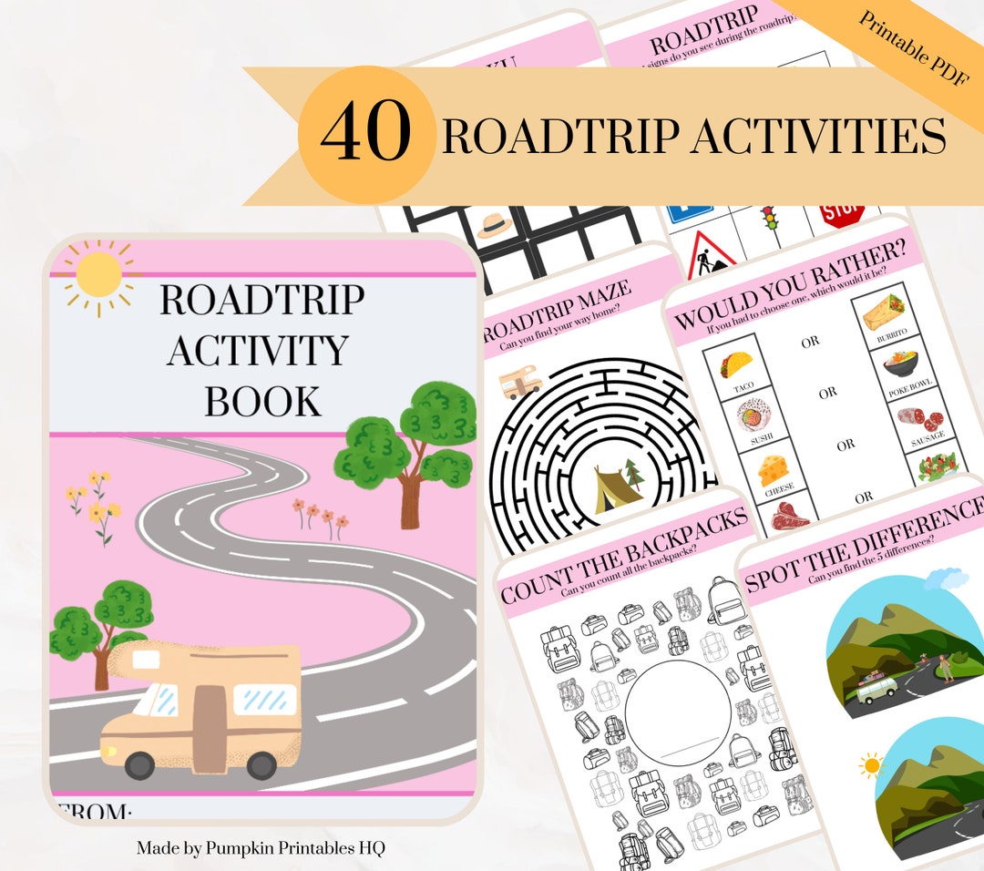 Games for Kids on a Roadtrip Activity Book for Children Camping Games ...