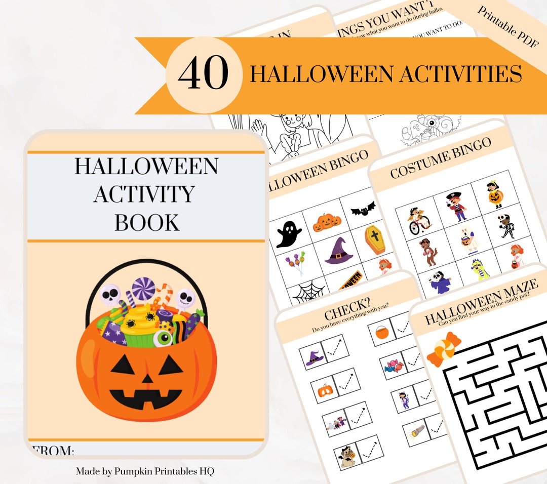 Activities Halloween for Kids Halloween Activity Book for Children ...
