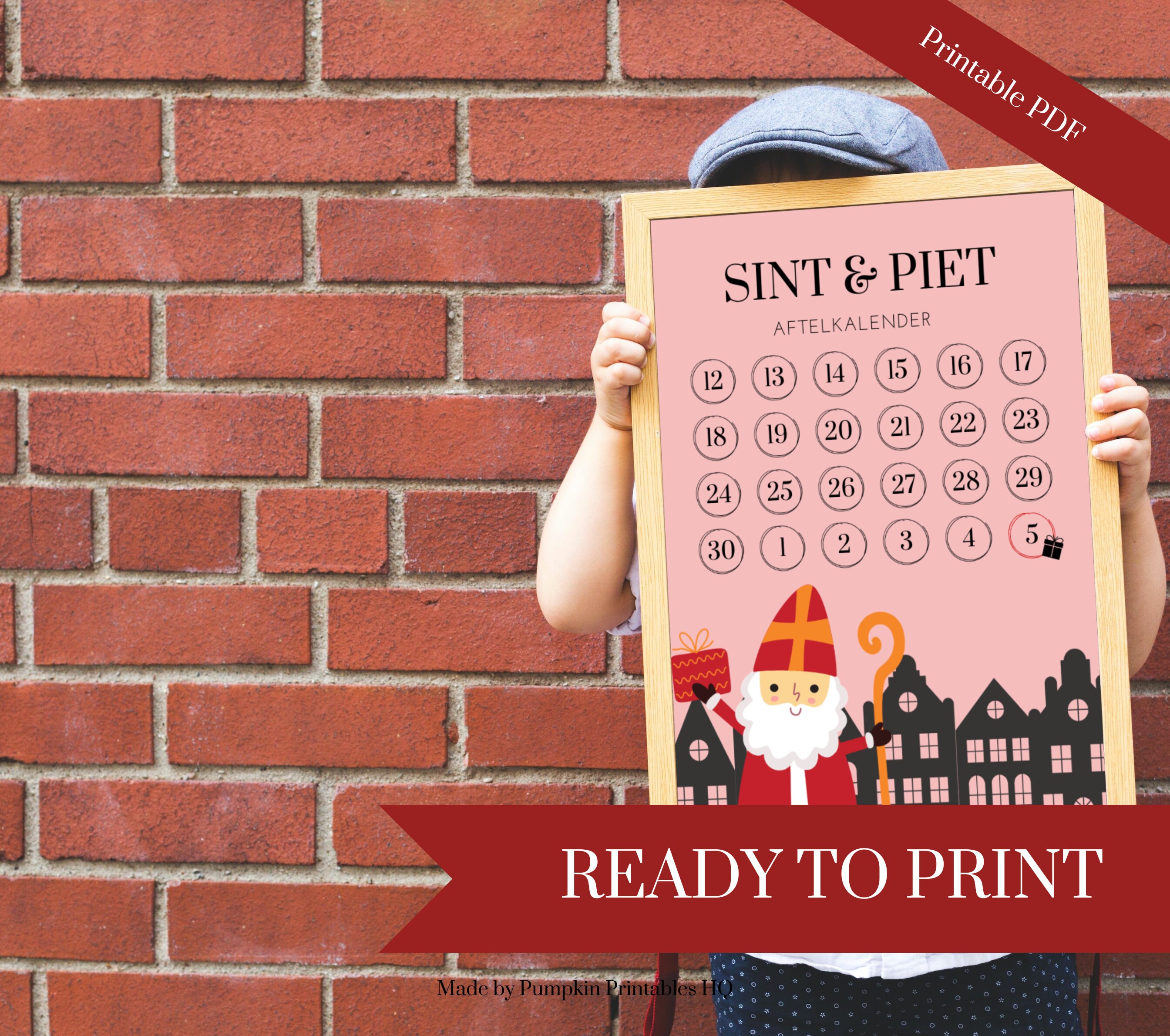 Aftelkalender Sinterklaas Pakjesavond Poster Voor Kinderen Sint En Piet ...