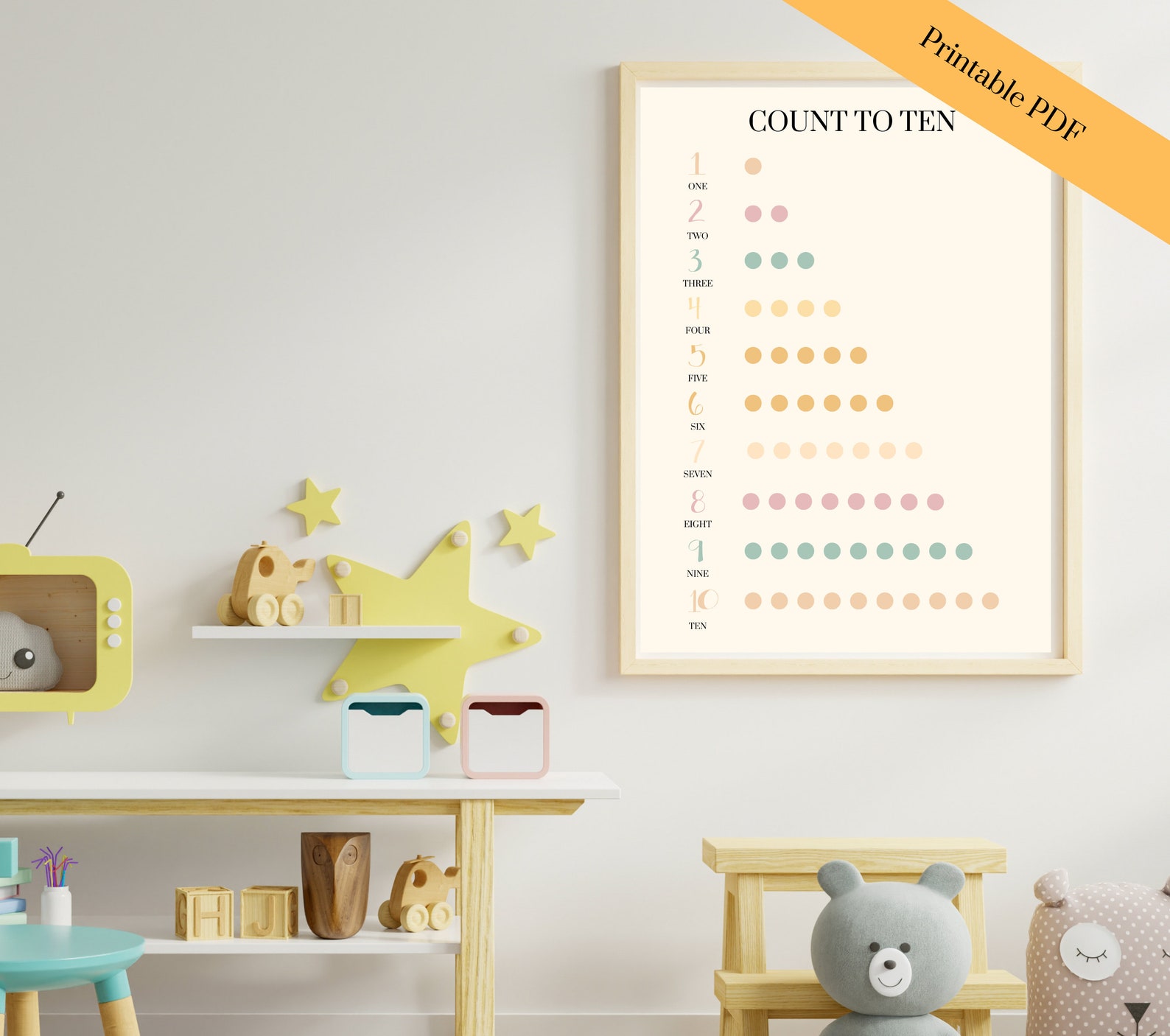 Poster Numbers Neutral Educational Poster Montessori Poster Learning ...