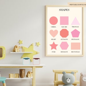 Posters Children Pink Color for Classroom Decor Homeschool Posters ...