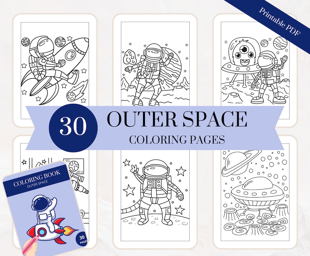 Coloring Book Outer Space Color Pages for Toddlers Astronaut Coloring ...